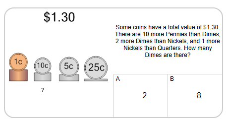 Algebra with Coins - X More of Coin and Total - Four Coin Types - to ...