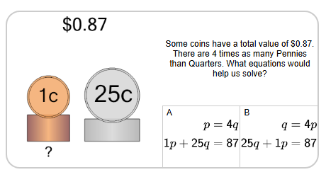 Algebra with Coins - X Times as Many of Coin and Total - Two Coin Types ...