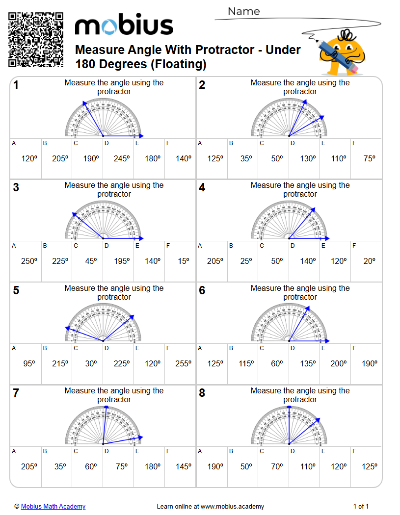 Measure Angle With Protractor - Under 180 Degrees (Floating) | Level 2 ...
