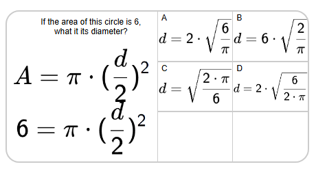 Area of a Circle - Area and Equation to Diameter (Pi Value) (Level 1 ...