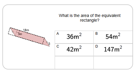 Area of a Parallelogram - Equivalent Rectangle Area (Level 2) - Mobius ...