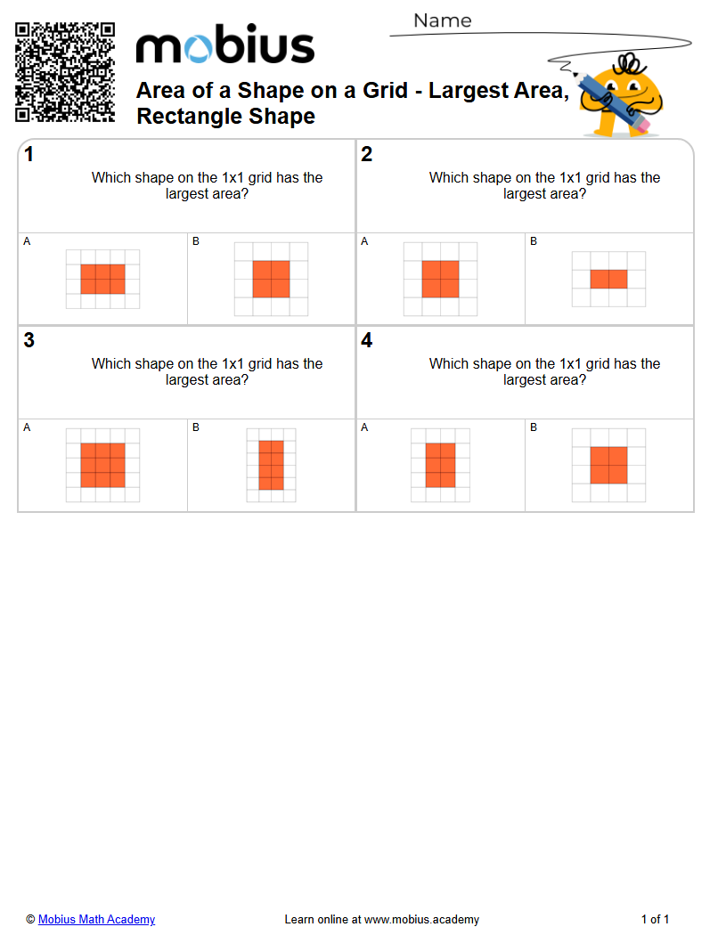 Area of a Shape on a Grid - Largest Area, Rectangle Shape (Level 1 ...
