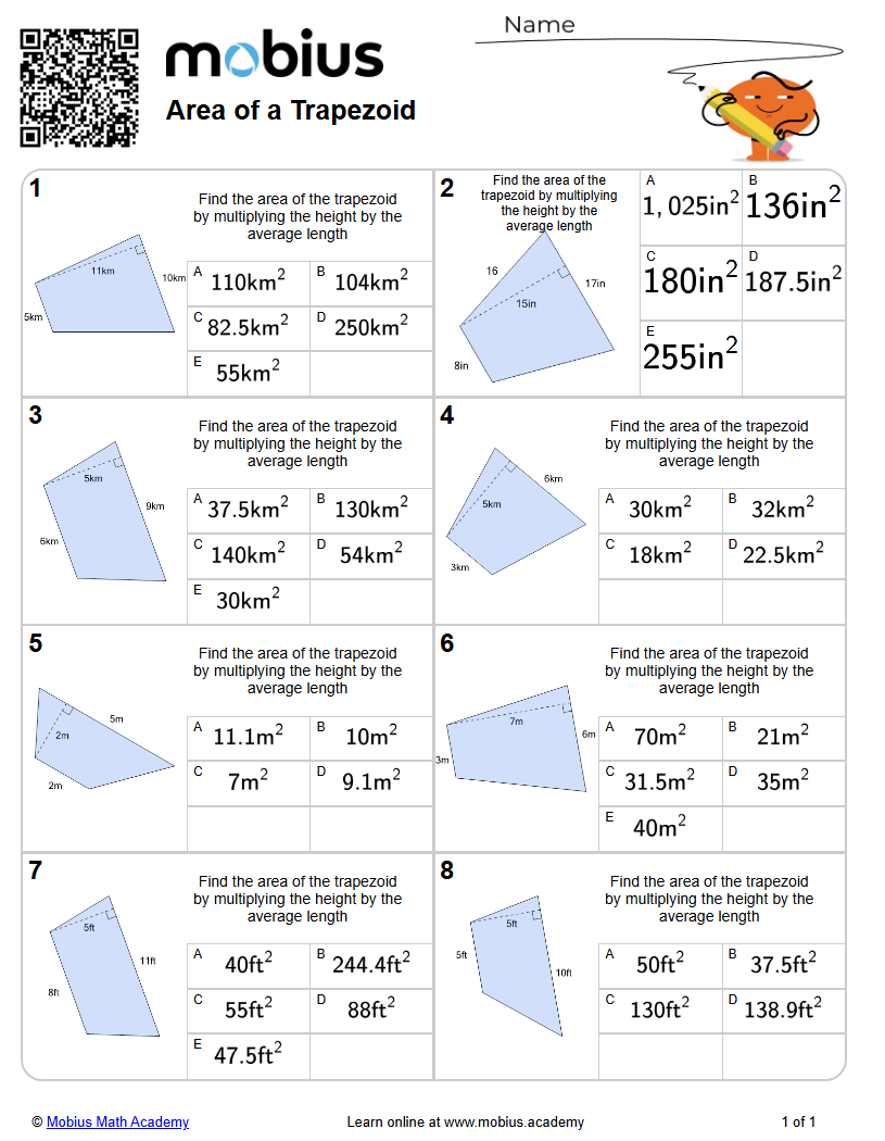 Area of a Trapezoid (Level 4) - Mobius Math Academy