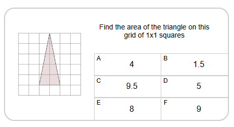Area of an Acute Triangle - On Grid - Image to Area | Level 3 | Grades ...