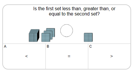 Base 10 Blocks - Less or Greater Than - Pictures to Symbol - Thousands ...