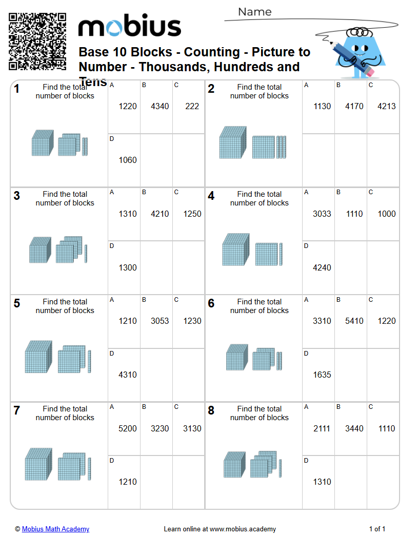 Base 10 Blocks | Counting - Picture to Number - Thousands, Hundreds and ...