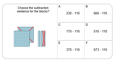 Base 10 Blocks - Subtracting - Picture (Cross-out) to Equation, No ...