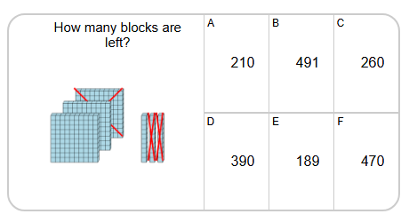 Base 10 Blocks - Subtracting - Picture (Cross-out) to Answer, No Borrow ...