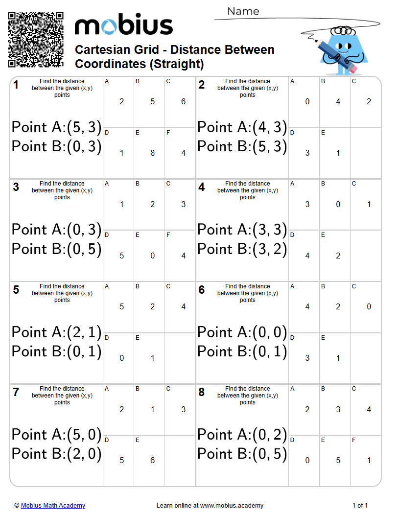 Cartesian Grid - Distance Between Coordinates (Straight) (Level 1 ...