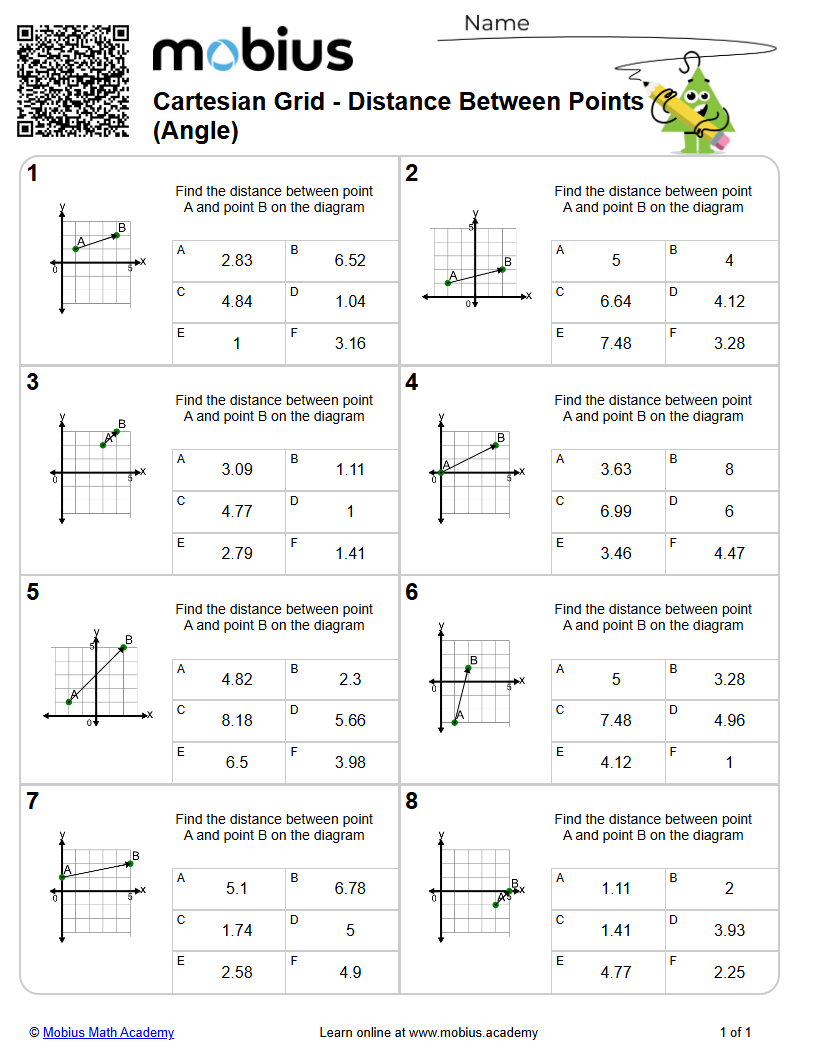 Cartesian Grid - Distance Between Points (Angle) (Level 2) - Mobius ...