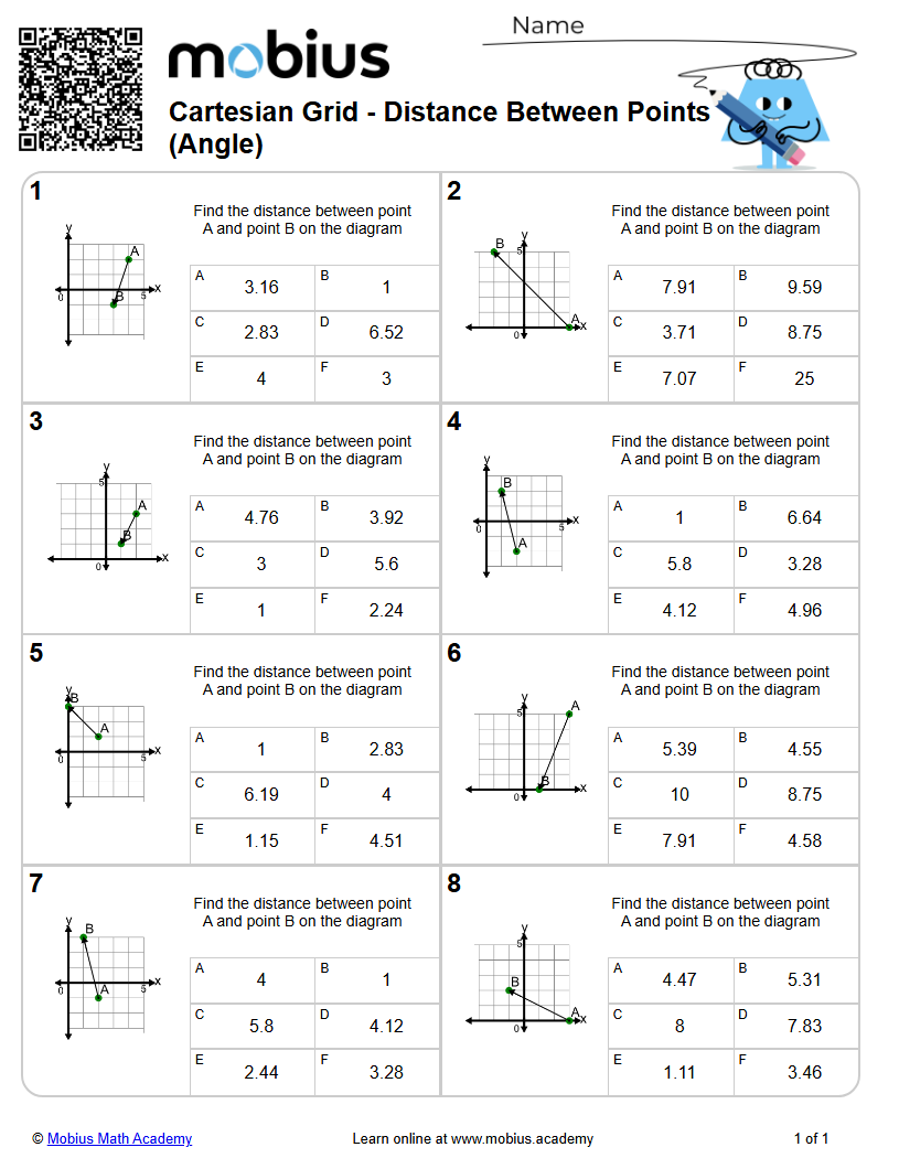 Cartesian Grid - Distance Between Points (Angle) (Level 3) - Mobius ...