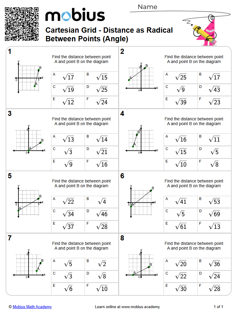 Cartesian Grid - Distance as Radical Between Points (Angle) (Level 2 ...