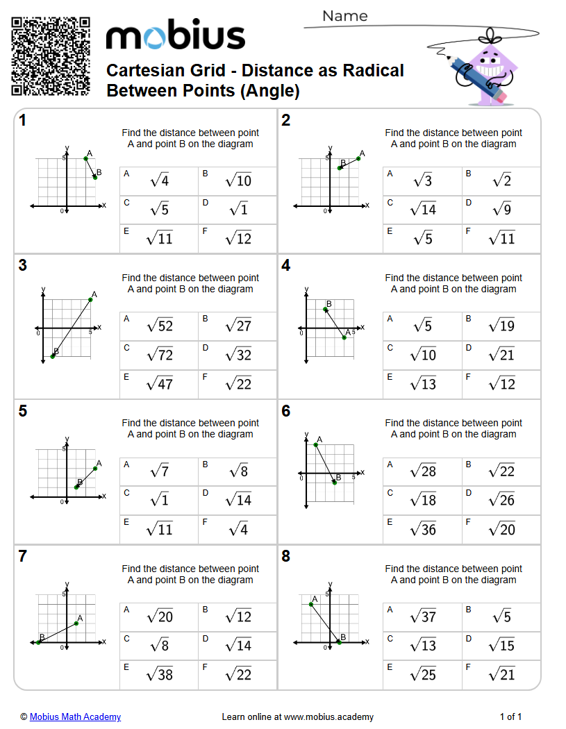 Cartesian Grid | Distance as Radical Between Points (Angle) (Level 3 ...