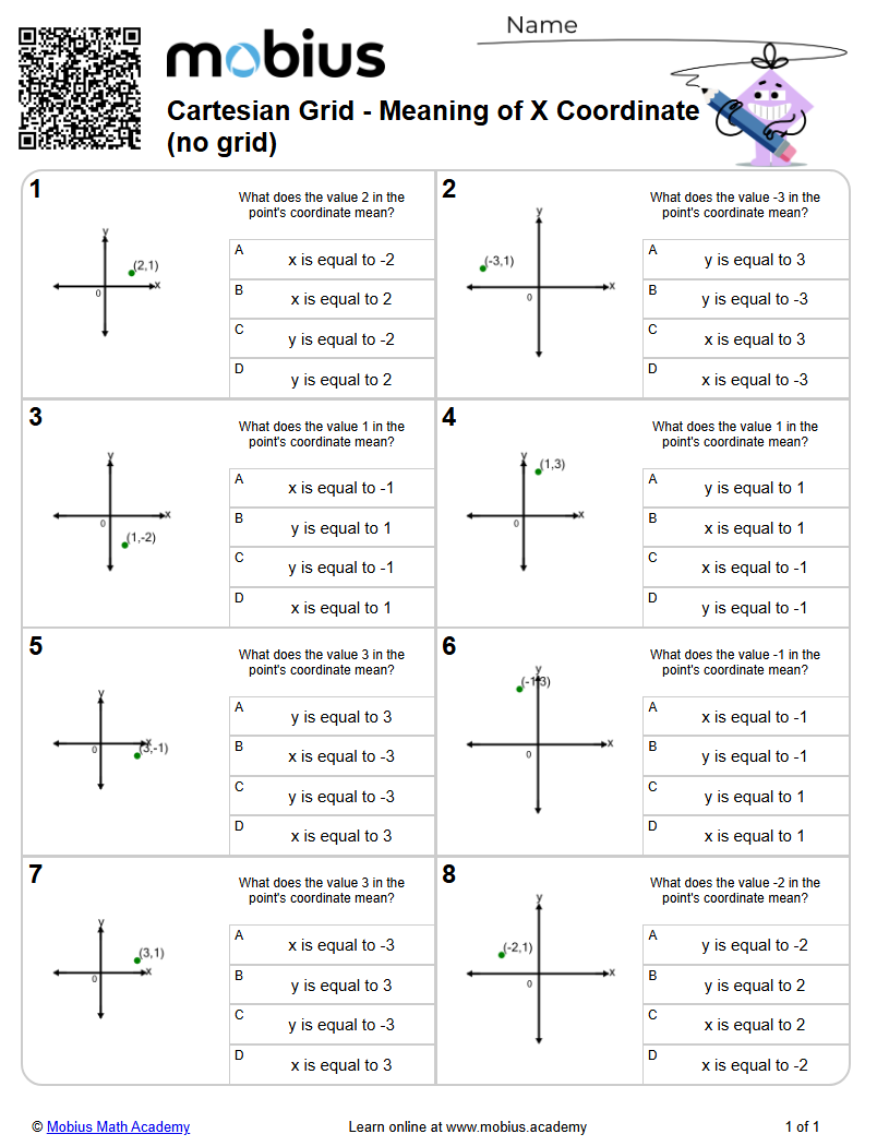 Meaning of X Coordinate (no grid) (Level 4) | Geometry 2D | Grades 3-4 ...