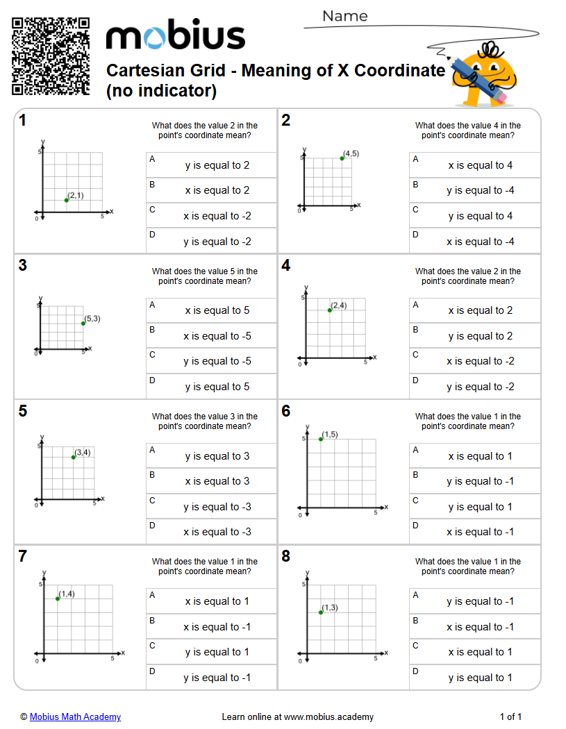 Meaning of X Coordinate (no indicator) (Level 1) | Geometry 2D | Grades ...