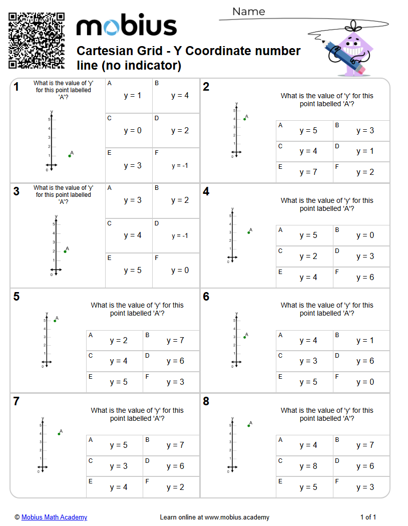 Y Coordinate number line (no indicator) (Level 1) | Geometry 2D ...