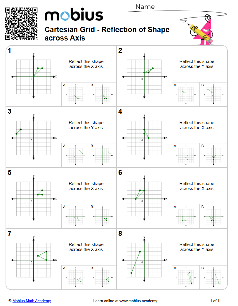 Reflection of Shape across Axis (Level 1) | Geometry 2D | Grade 8 Math ...