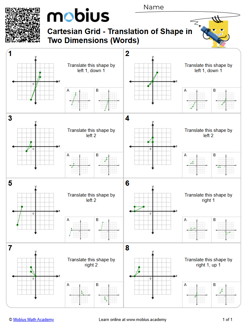 Cartesian Grid - Translation of Shape in Two Dimensions (Words) (Level ...