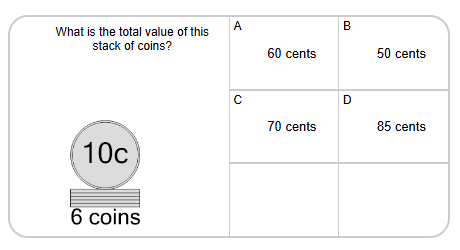 Coin Math - Count Piles - Dimes (Level 2) - Mobius Math Academy