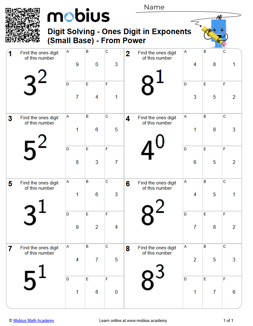 Digit Solving - Ones Digit in Exponents (Small Base) - From Power ...