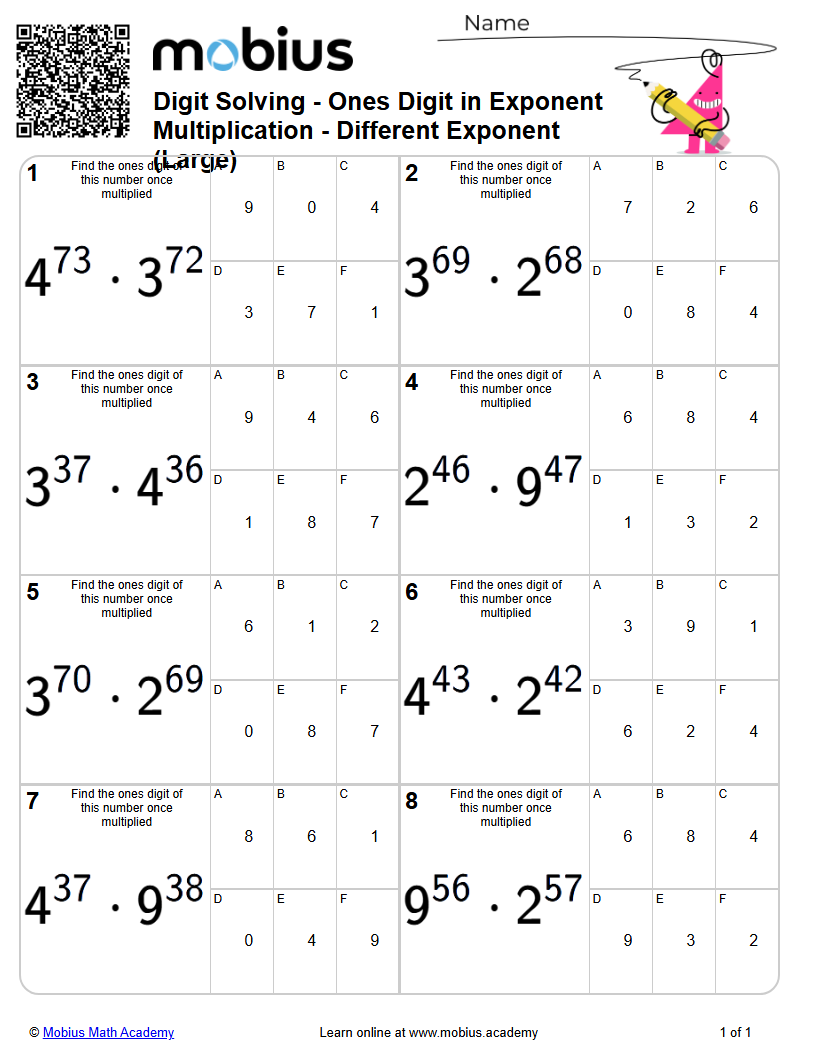 Digit Solving - Ones Digit in Exponent Multiplication - Different ...