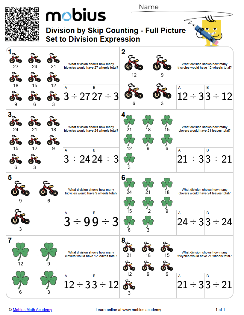 Division by Skip Counting - Full Picture Set to Division Expression ...