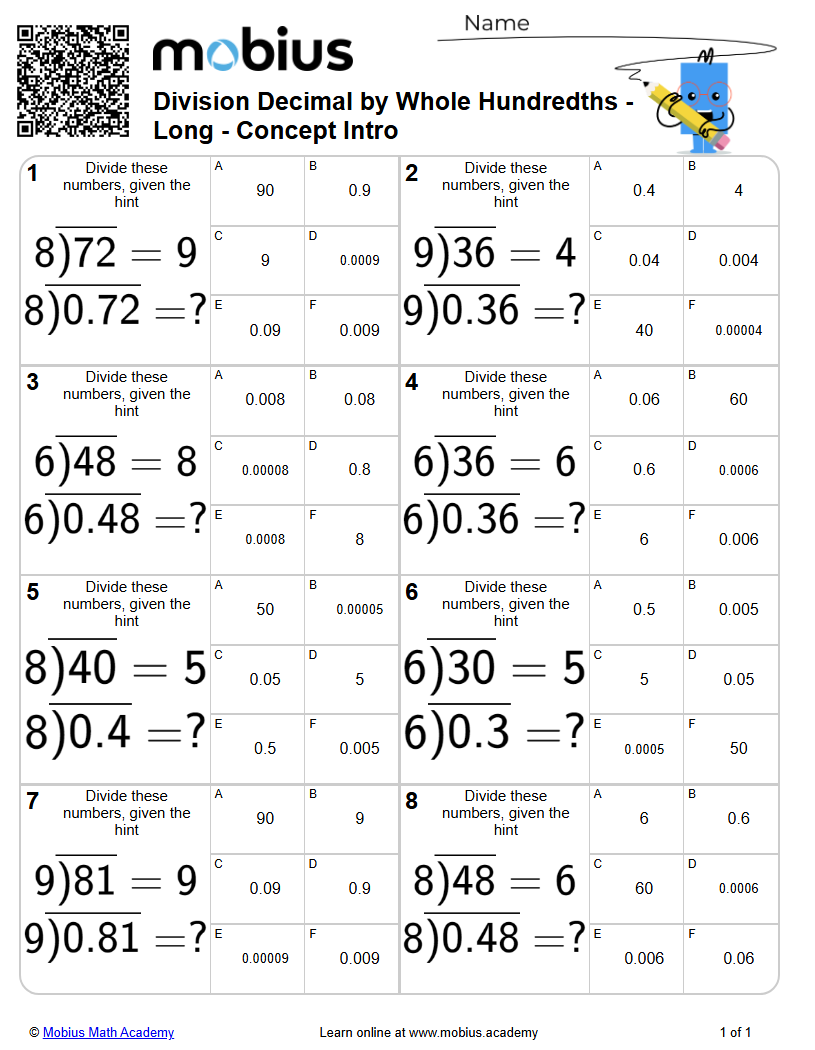 Division Decimal by Whole Hundredths - Long - Concept Intro (Level 2 ...