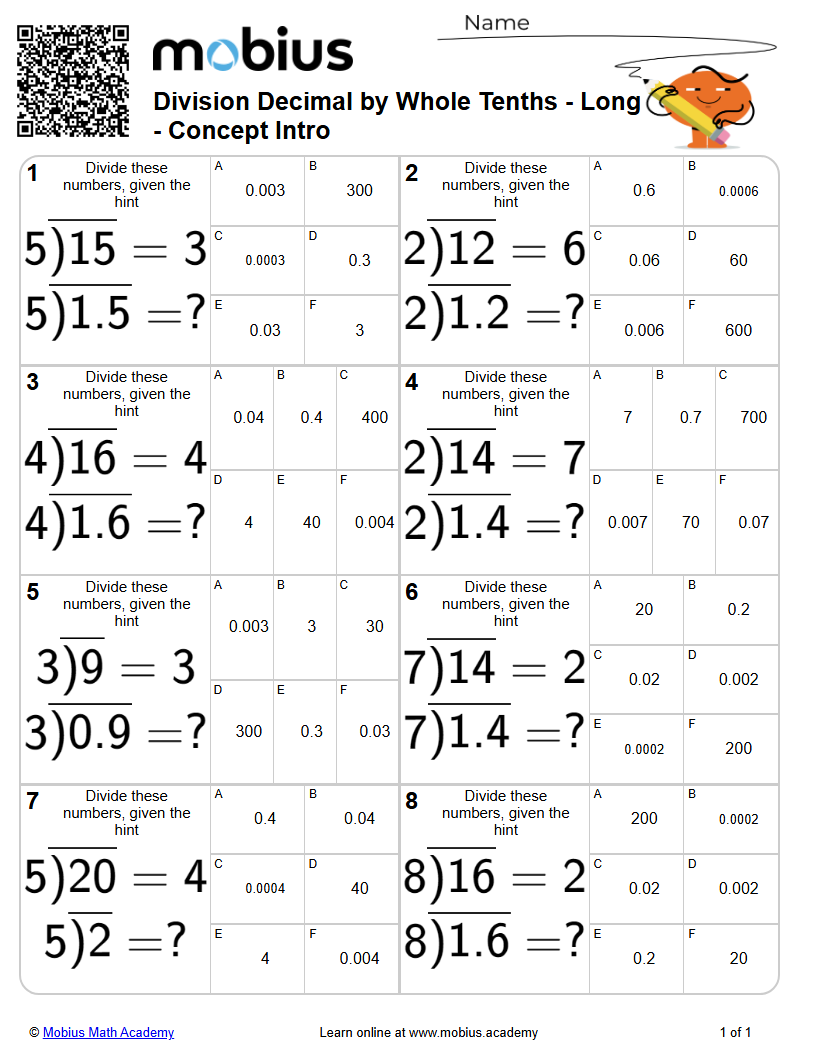 Division Decimal by Whole Tenths - Long - Concept Intro (Level 1 ...