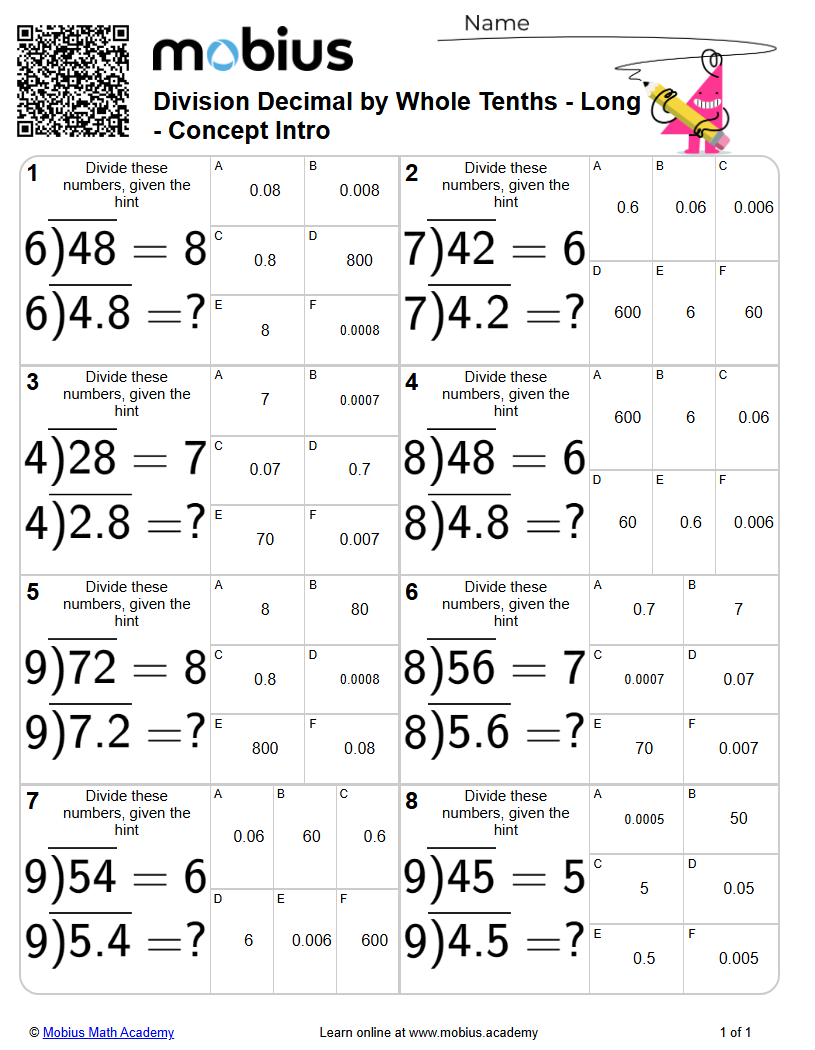 Division Decimal by Whole Tenths - Long - Concept Intro (Level 2 ...