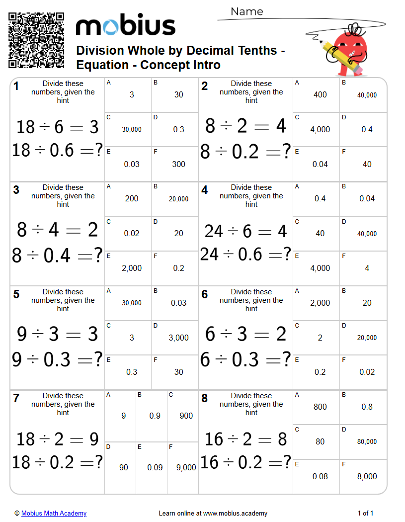 Division Whole by Decimal Tenths - Equation - Concept Intro (Level 1 ...