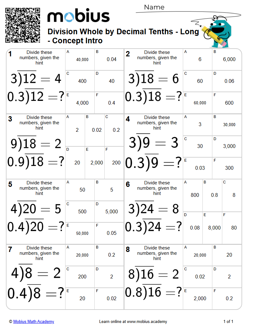 Division Whole by Decimal Tenths - Long - Concept Intro (Level 1 ...