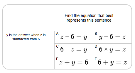 Equation from Sentence - Addition and Subtraction (Level 1) - Mobius ...