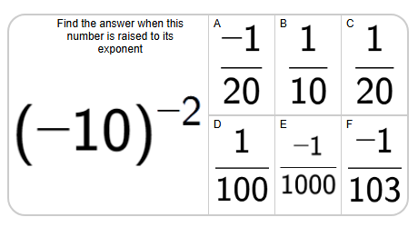 Exponents - Negative Exponents, Negative Base (Level 1) - Mobius Math ...