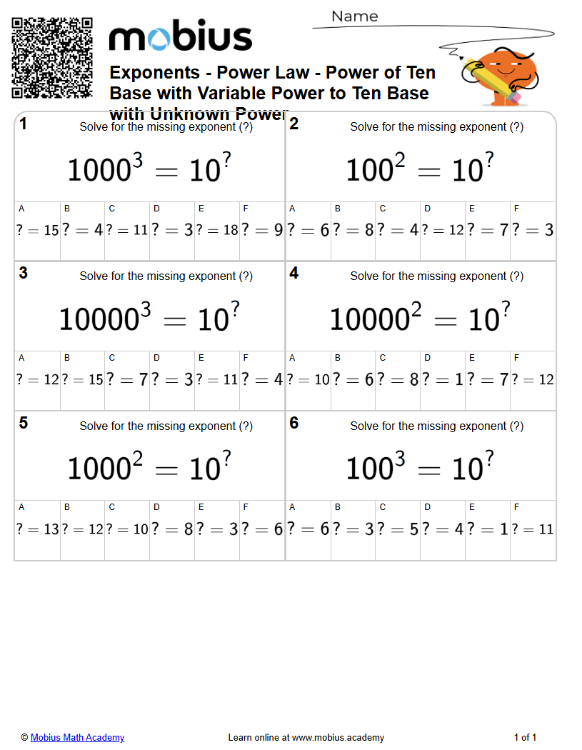 Power Law - Power of Ten Base with Variable Power to Ten Base with ...