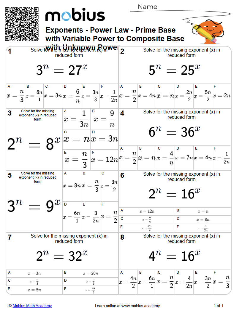 Exponents - Power Law - Prime Base with Variable Power to Composite ...