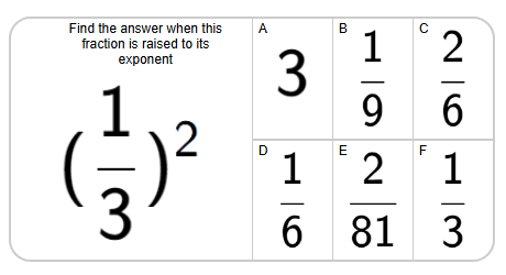 Exponents - Unit Fraction Base (Level 1) - Mobius Math Academy