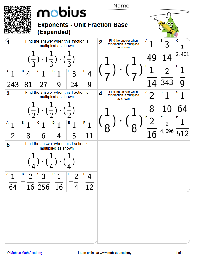 Unit Fraction Base (Expanded) (Level 2) | Exponents | Grade 9 Math ...