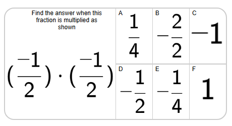 Exponents - Negative Unit Fraction Base (Expanded Fraction) (Level 1 ...