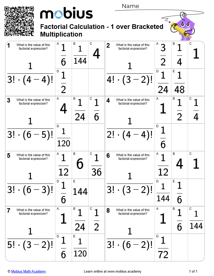 Level 1 | Probability | Grades 8-10 Math Worksheets - Mobius Math Academy