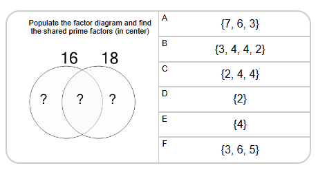 Factoring - Venn Diagrams - 2 Numbers - To Shared Factors (Level 3 ...