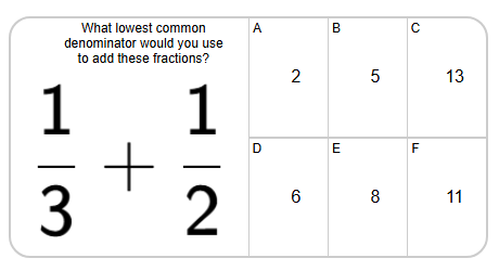 Fraction Addition - Find Common Denominator - Basic - Two Changed ...