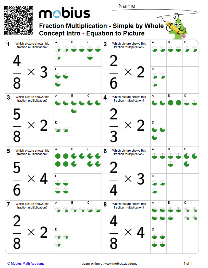 Fraction Multiplication - Simple by Whole Concept Intro - Equation to ...