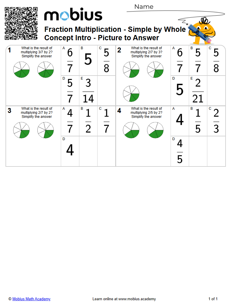 Fraction Multiplication - Simple by Whole Concept Intro - Picture to ...
