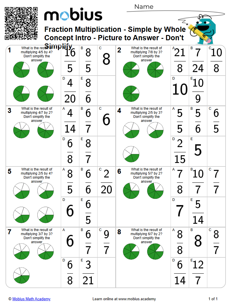 Fraction Multiplication - Simple by Whole Concept Intro - Picture to ...