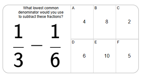 Fraction Subtraction - Find Common Denominator - Basic - One Changed ...