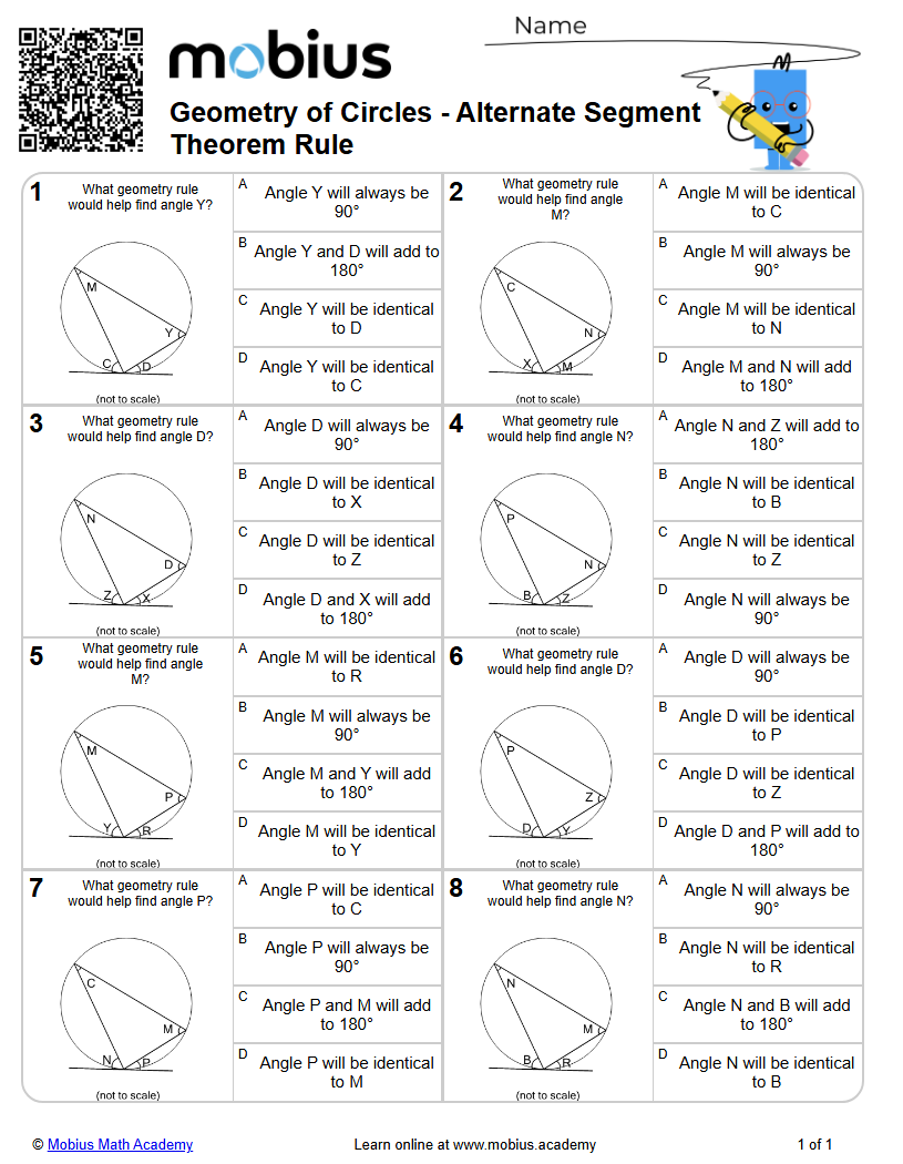 Geometry of Circles | Alternate Segment Theorem Rule (Level 1) | Grades ...