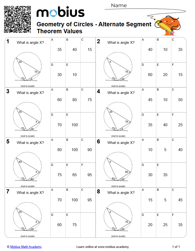 Geometry of Circles - Alternate Segment Theorem Values (Level 1 ...