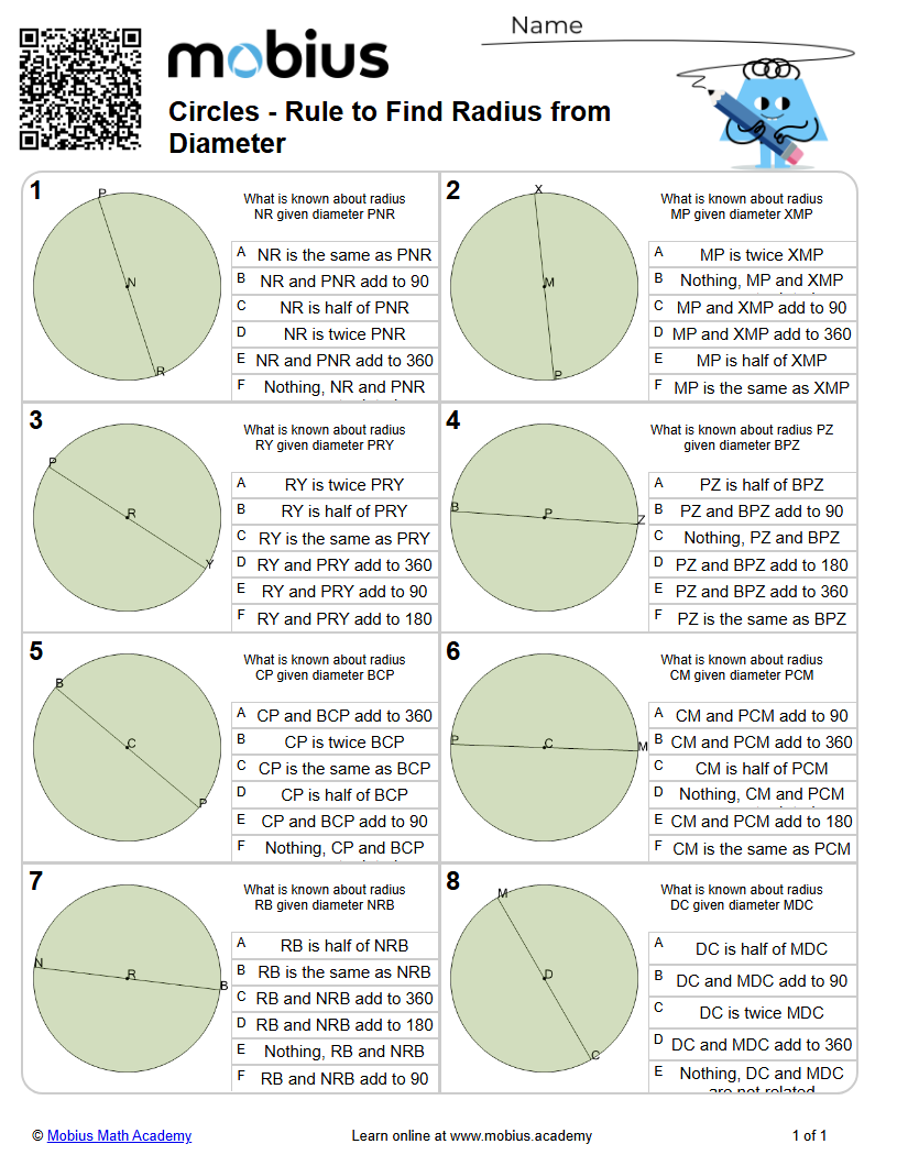 Circles - Rule to Find Radius from Diameter | Level 1 | Grade 9 Math ...