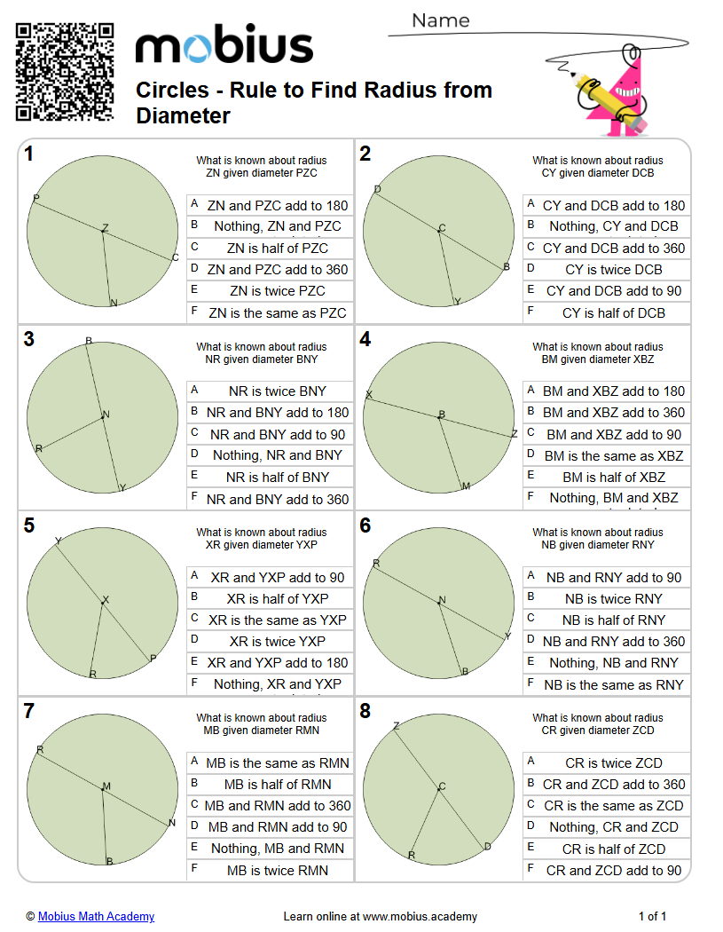 Circles - Rule to Find Radius from Diameter | Level 2 | Grade 9 Math ...