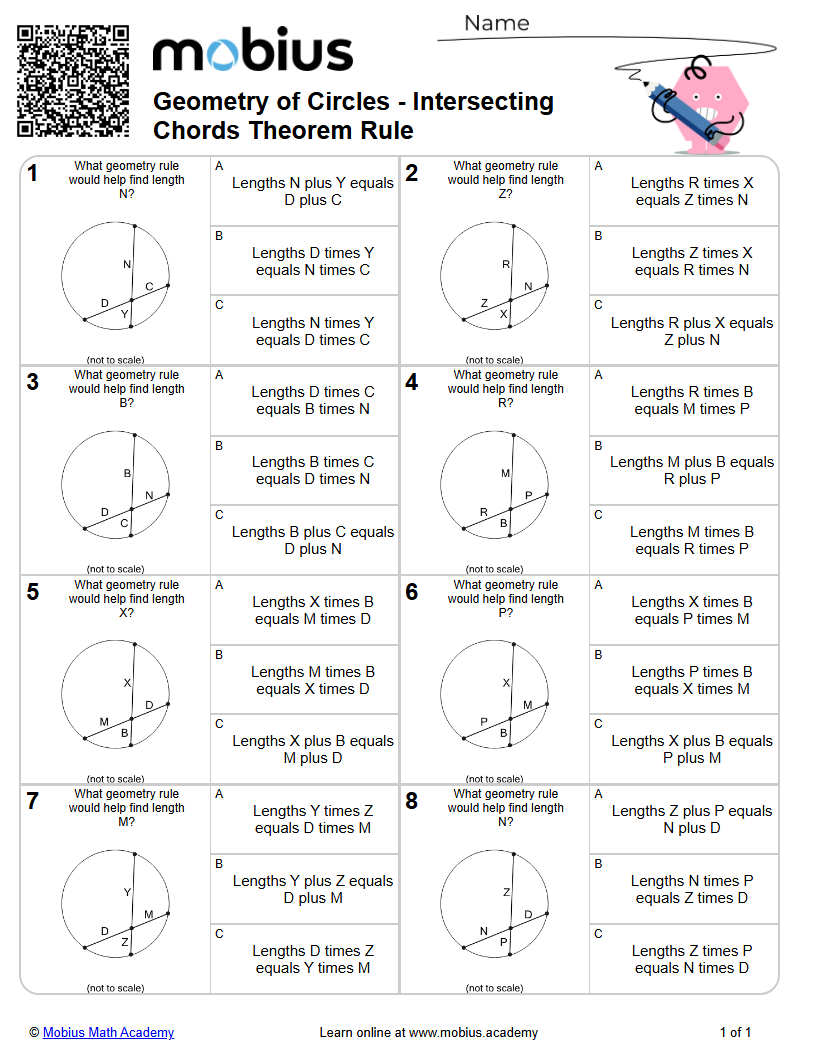 Geometry of Circles | Intersecting Chords Theorem Rule (Level 1 ...